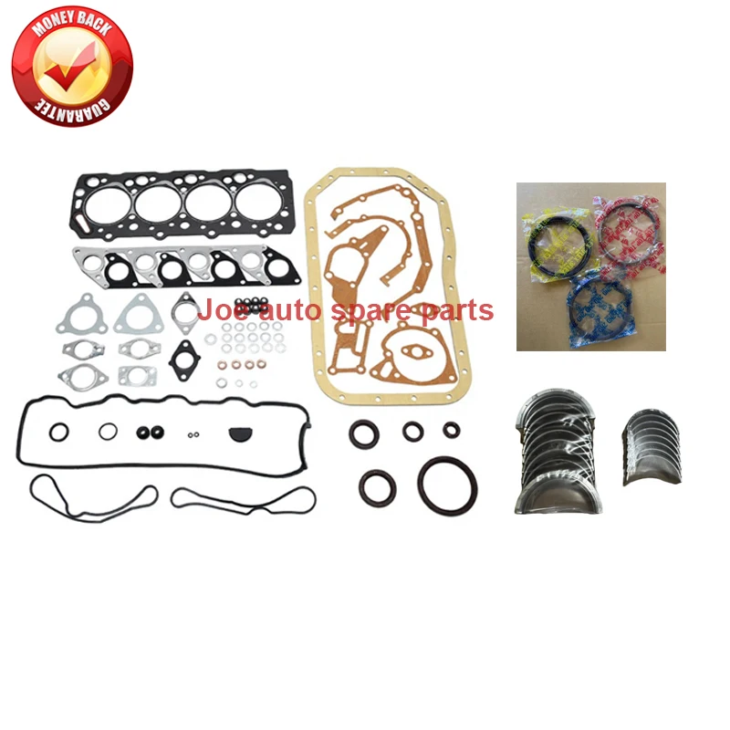 4D56 4D56T Engine Full Gasket kit main connecting rod bearing piston ...