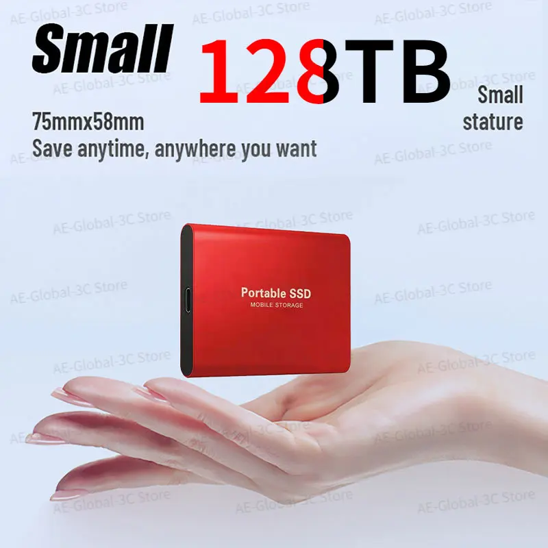 외장 하드 드라이브, 128TB USB 3.1, C타입 미니 휴대용 SSD, 4TB, 2TB 솔리드 스테이트 드라이브, PC 맥 ...
