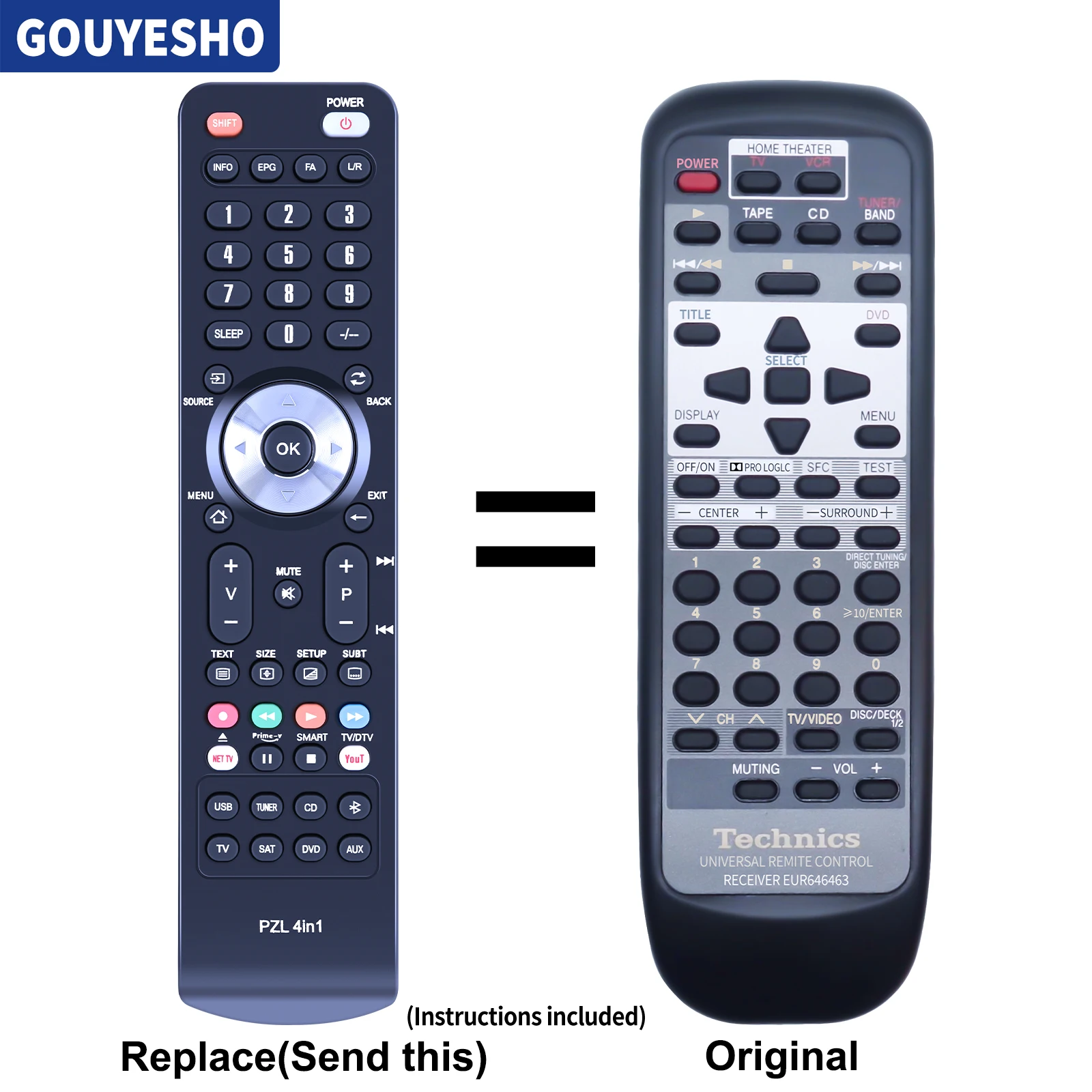 New Replacement Remote Control For Technics EUR646463, SAAX720 ...
