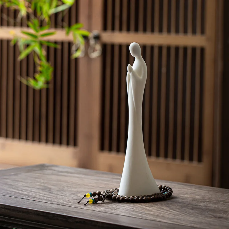 No-Phase-Buddha-Statue-Pure-White-Ceramic-Whiteware-Figure-Porcelain ...