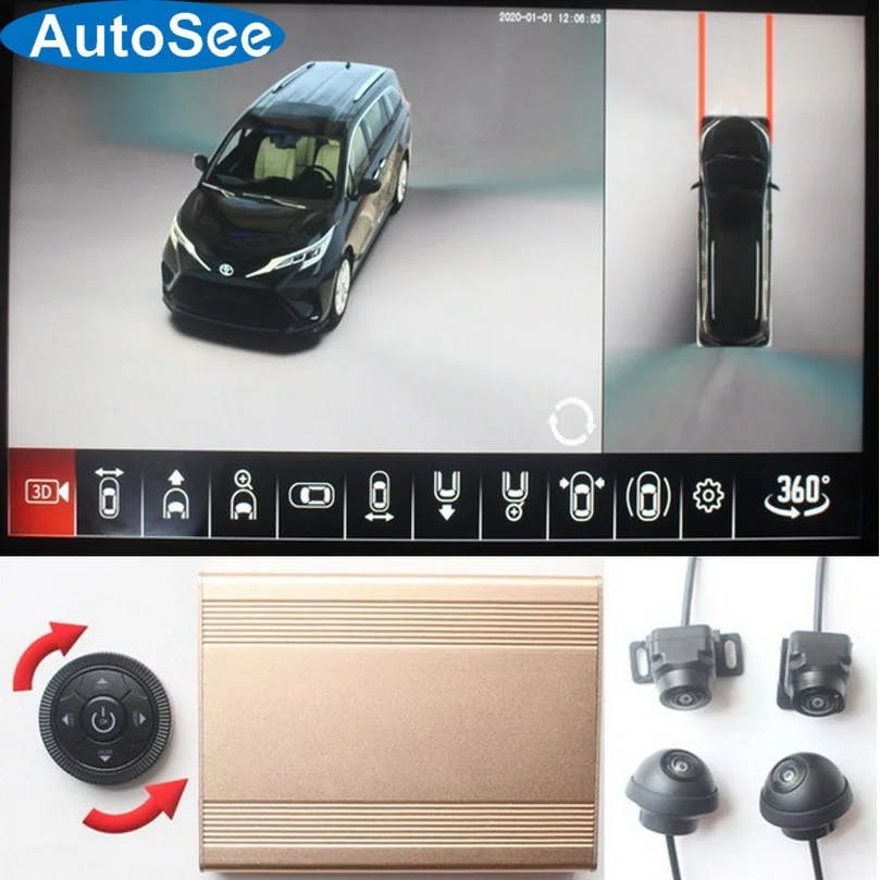 suit Toyota Sienna original OEM monitor 360 degree camera birds eye ...