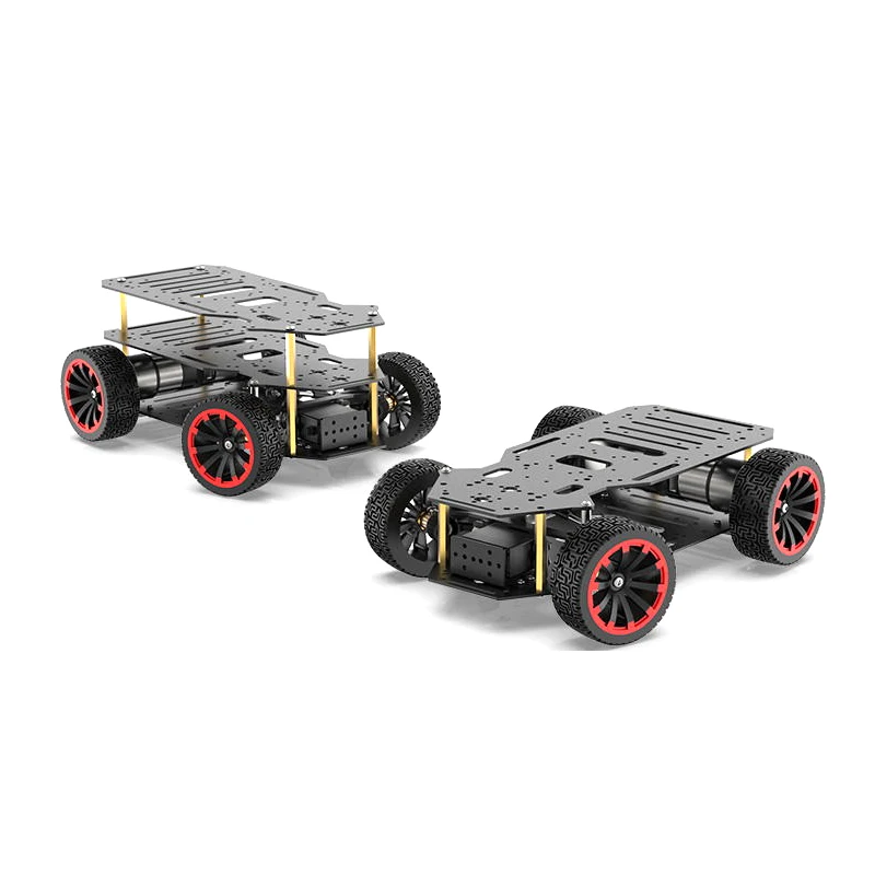 4WD Assembled Metal Ackerman Robot Car Chassis with 5KG Load Dual ...