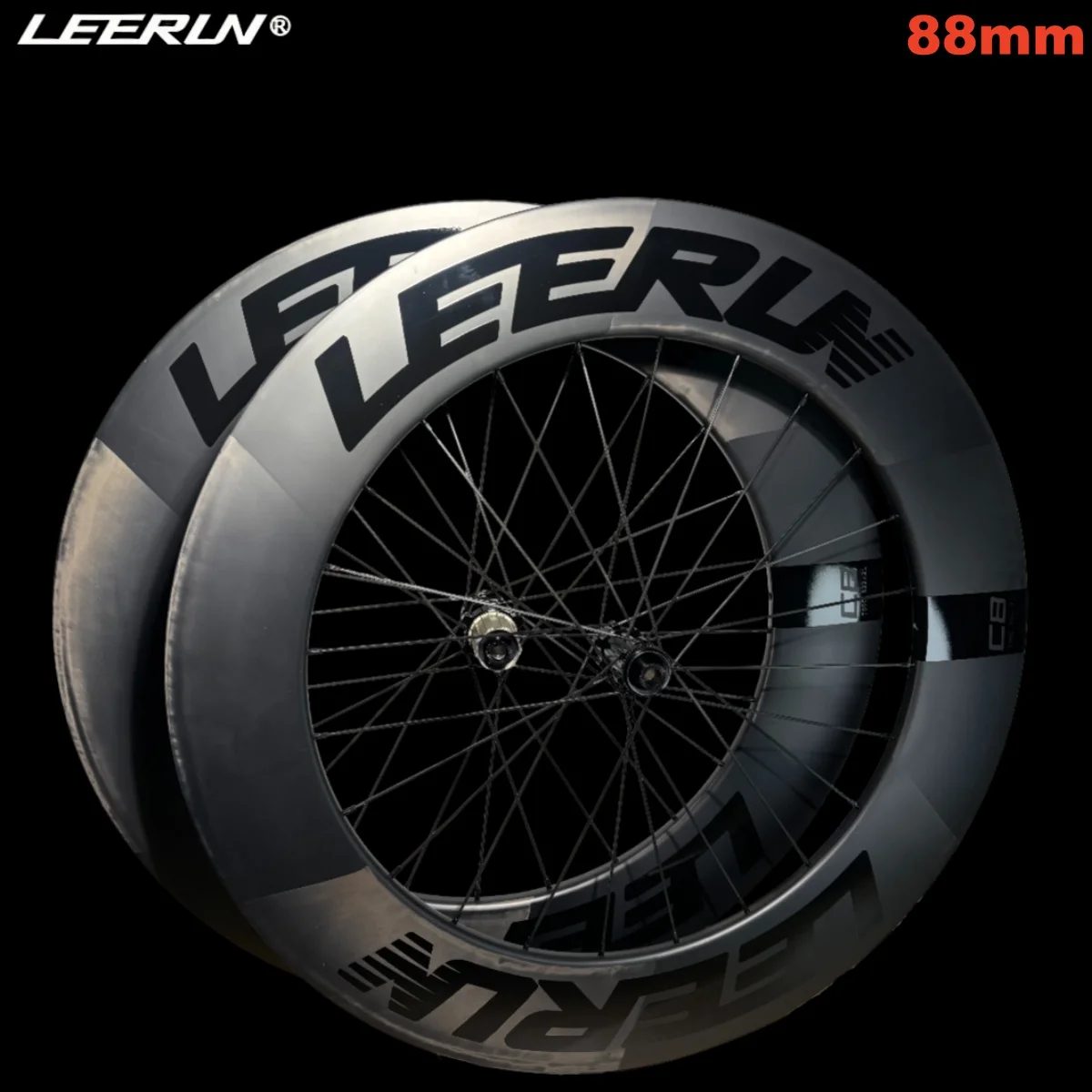 UCI Quality LEERUN 88mm Aero TT Carbon Wheels 700x28C Tubeless Tire ...