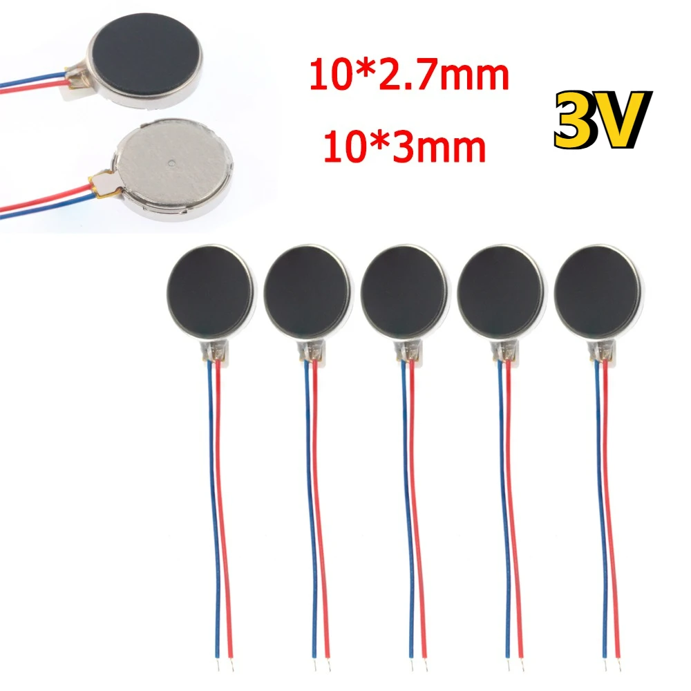 5PCS Micro Vibration Motor 3V 12000rpm Flat Coin Button-Type DC ...