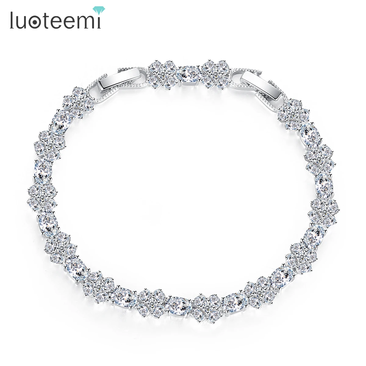 LUOTEEMI-CZ-Flower-Tennis-Bracelet-Bangles-Women-Luxury-Cubic-Zirconia ...