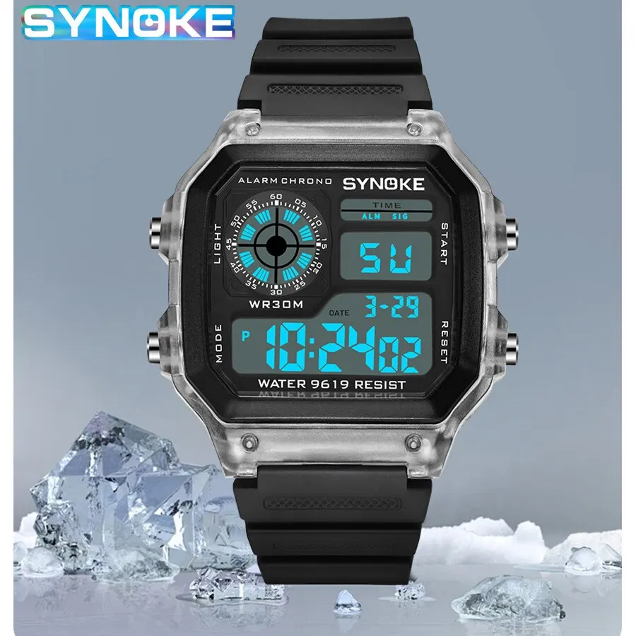 SYNOKE Digital Watches Men Sports Luminous Multifunction Waterproof ...