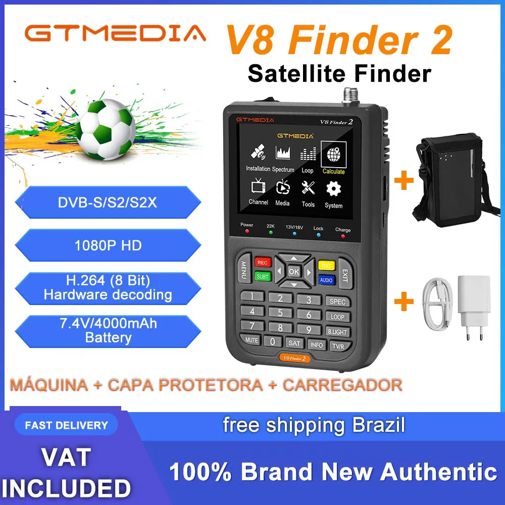 Gtmedia v8 finder 2 DVB-S/s2/s2x satelliten finder hd h.264 (8 bit ...
