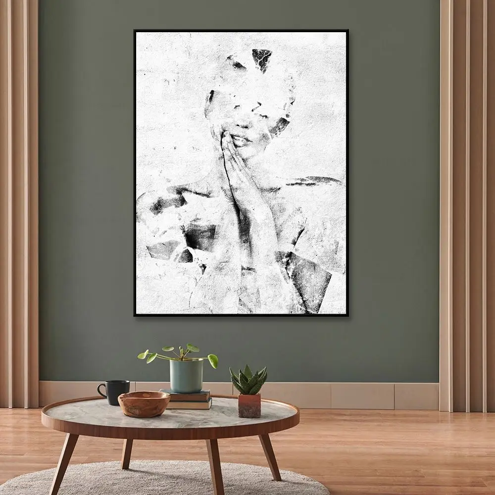 Calliope-Line-Drawing-Art-Canvas-Painting-Abstract-Goddess-Sketch-Print ...