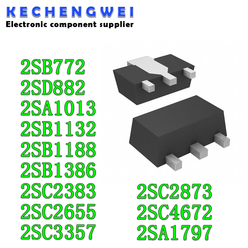 20pcs 2sb772 B772 Sot-89 2sd882 D882 2sa1013 2sb1132 2sb1188 2sb1386 2sc2383 2sc2655 2sc3357 ...