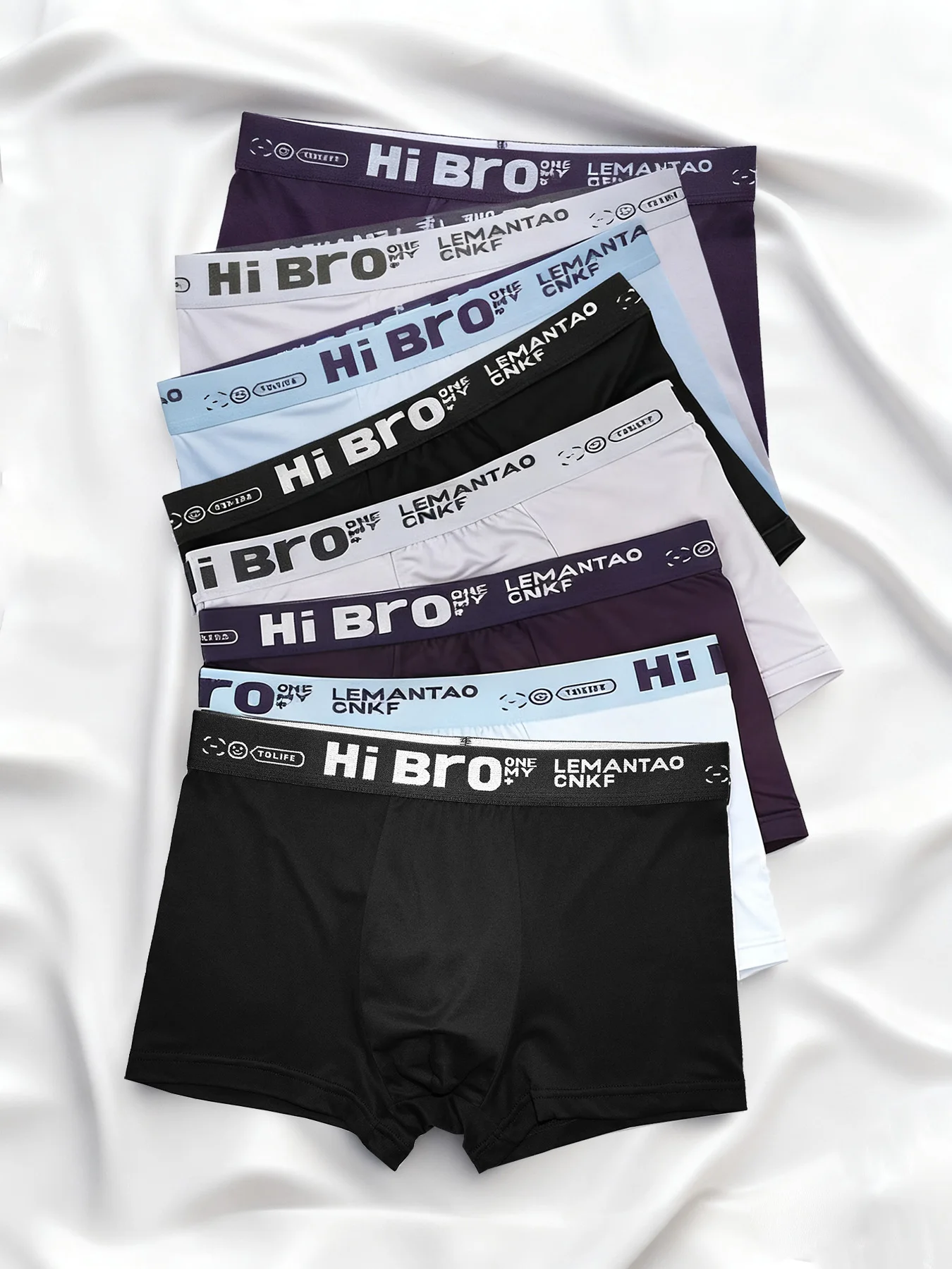 "Hi Bro" Fun Element Men's Boxer Briefs (8-Pack) | Streetwear Letter ...