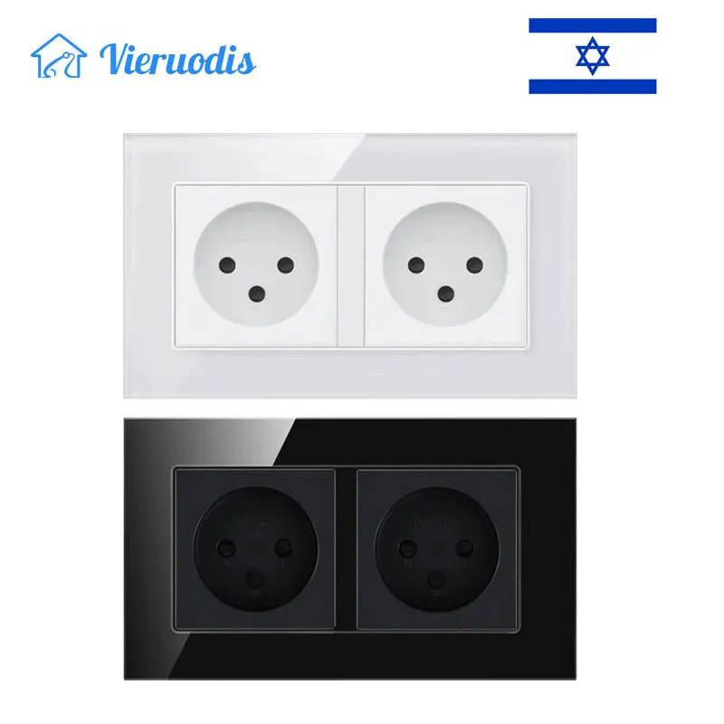 IL Israel Wall 2 Gang Double Outlet Electricity Power Socket Switch ...