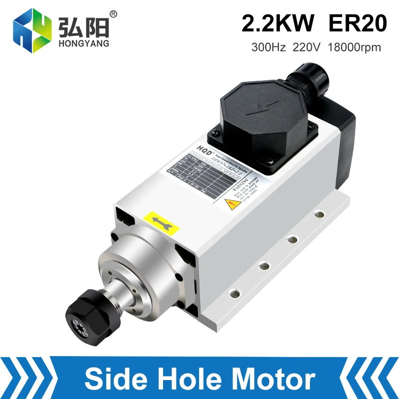 HQD-CNC-Spindle-2-2kw-220V-Square-Air-Cooled-Spindle-With-Flange ...