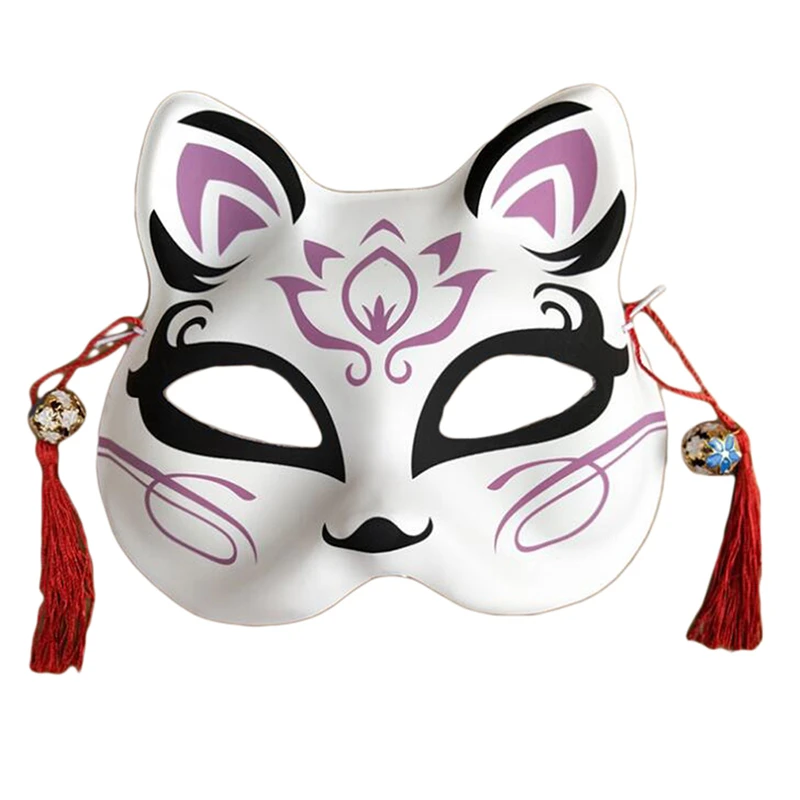 Anime-Demon-Fox-Mask-Hand-painted-Japanese-Mask-Half-Face-Mask ...