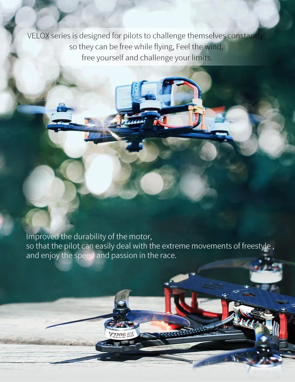 T-motor VELOX V2306 V2.0 2306 1950KV 5-6S/2400KV 4S Lipo FPV ...