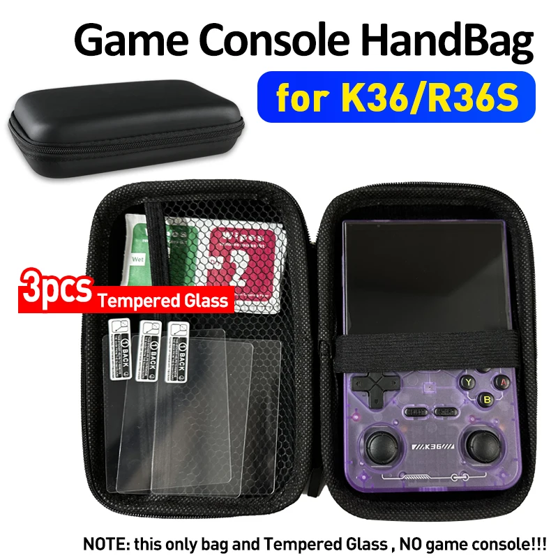 Game Console Hard Corry Bag Handbag 3PCS tempered Glass for K36 R36S ...