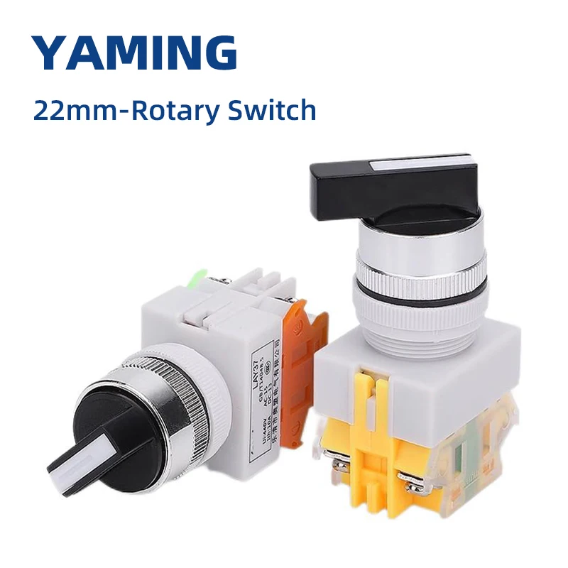 22mm-Mounting-Rotary-Switch-Knob-Button-4-Screws-Terminals-Two-Three ...