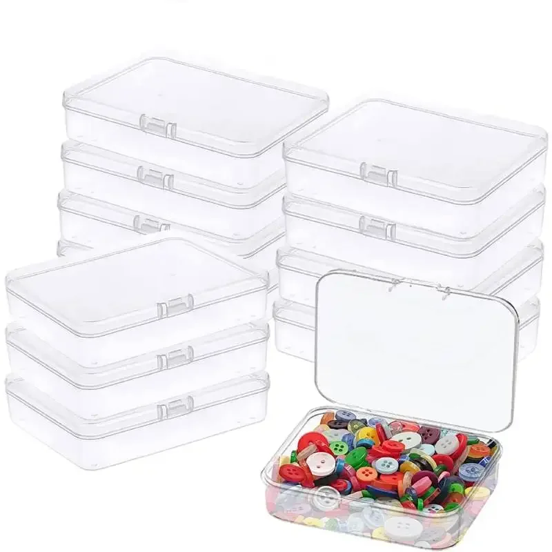 5pcs-Plastic-Case-Small-Rectangle-Containers-with-Lids-Clear-Storage ...