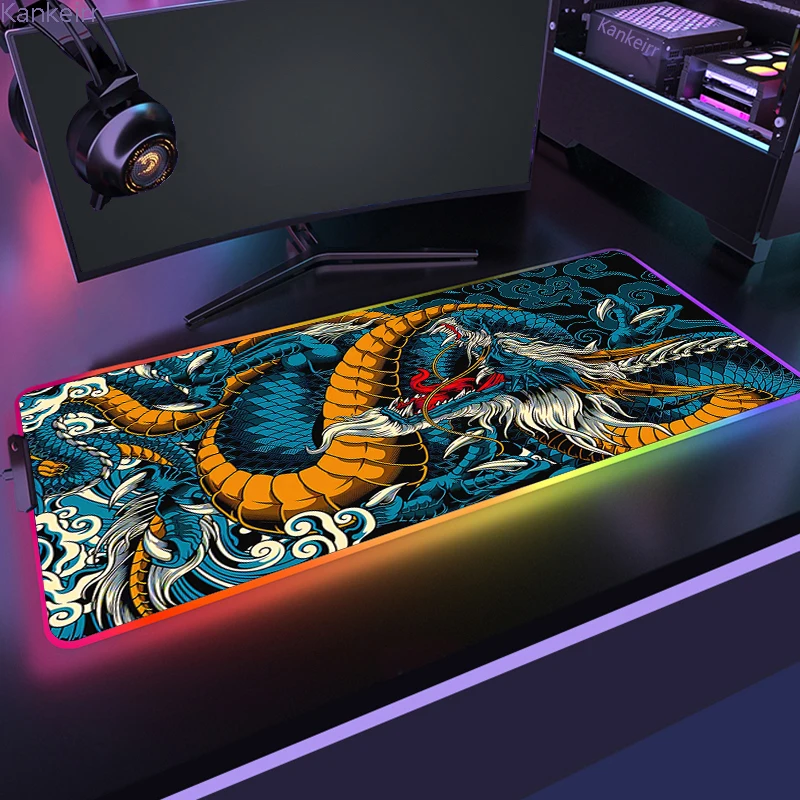 Dragon-RGB-Mouse-Pad-Gaming-Mousepad-Pc-Accessories-Keyboard-LED ...