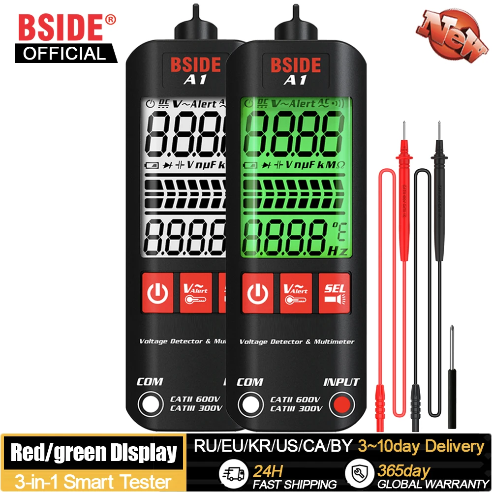 BSIDE Voltage Tester Smart Digital Multimeter Non-Contact Electrician ...