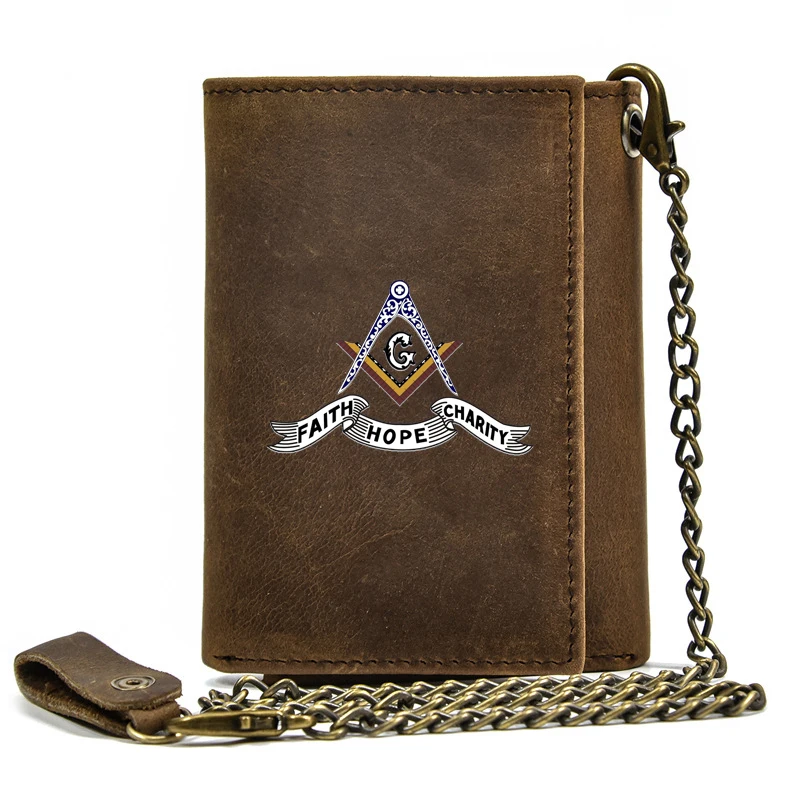 Luxury-Men-Genuine-Leather-Wallet-With-Iron-Chain-Classic-Faith-Hope ...
