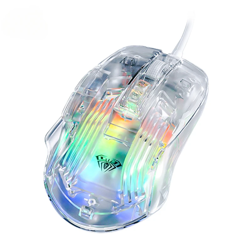 Transparente-RGB-Light-Ergonomic-Computer-Mouse-USB-Wired-7200DPI ...