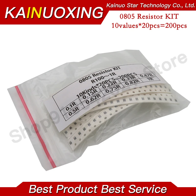200PCS 1% 0805 SMD resistors assorted kit set ,10 valueX20pcs=200pcs ...