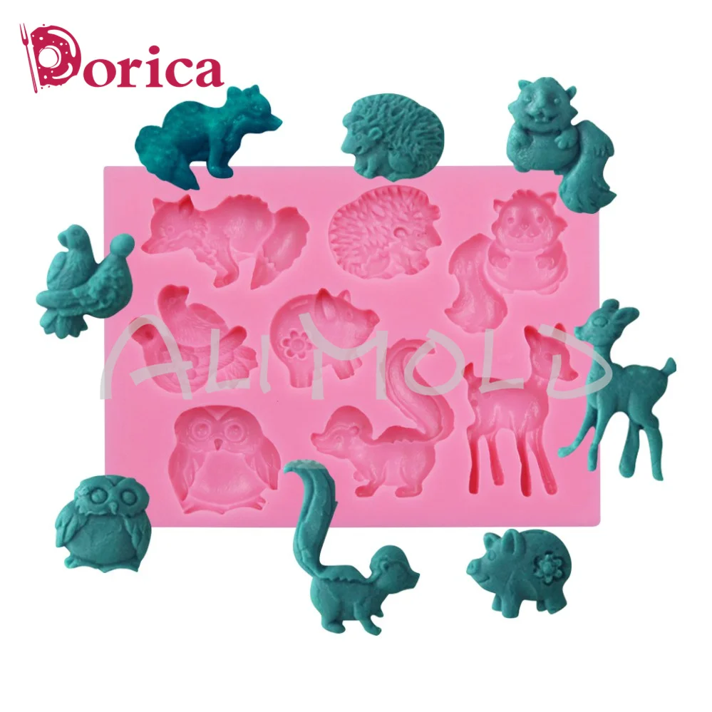 Animal Chocolate Silicone Mold Fondant Molds Squirre/Hedgehog/Deer ...