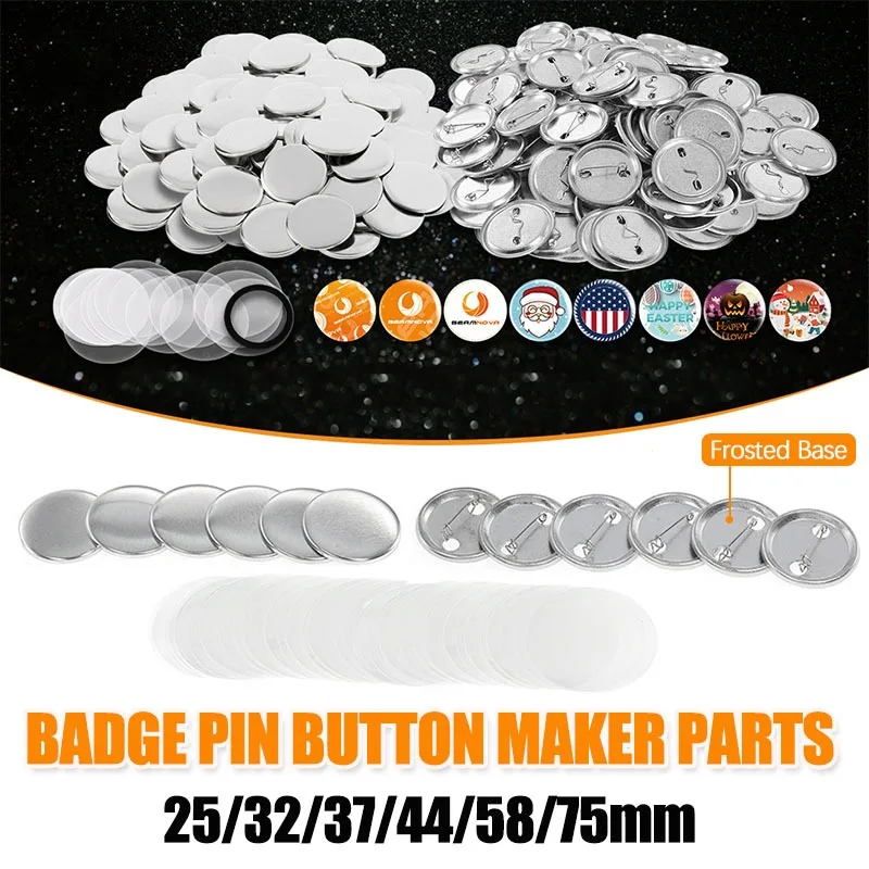 100Sets-Metal-Badge-Pin-Button-Maker-Parts-25-32-37-44-58mm-Blank-Badge ...