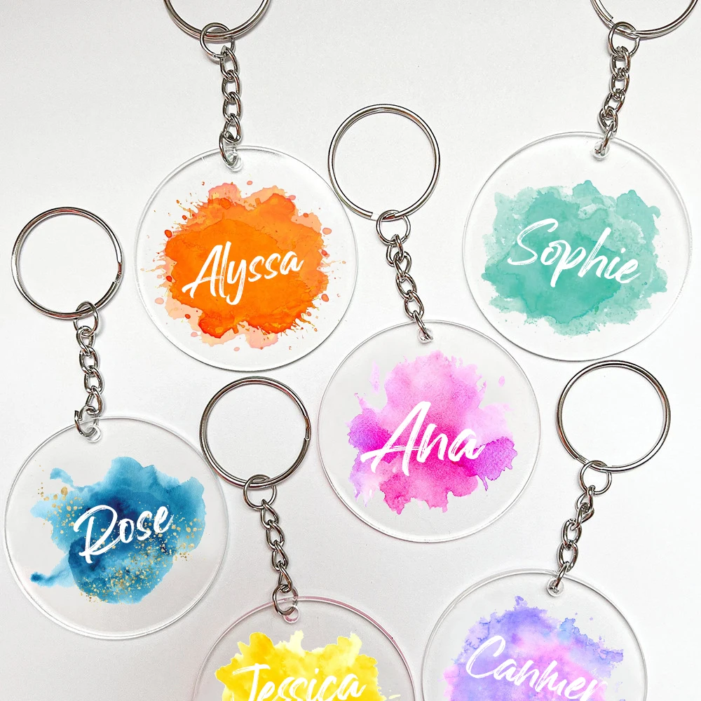 Personalized-Keychain-Pendant-Watercolor-Backgraund-with-Name-Key-Chain ...