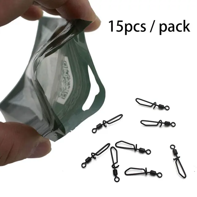 15PCS Carp Fishing Swivel Rings Snap Swivel For Fishing Accessories ...