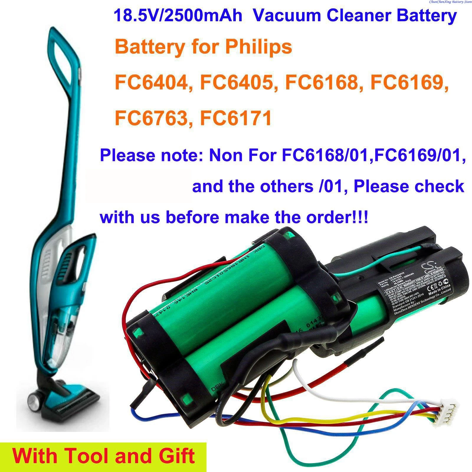 Cameron-Sino-2500mAh-Battery-for-Philips-FC6404-FC6405-FC6168-FC6169 ...