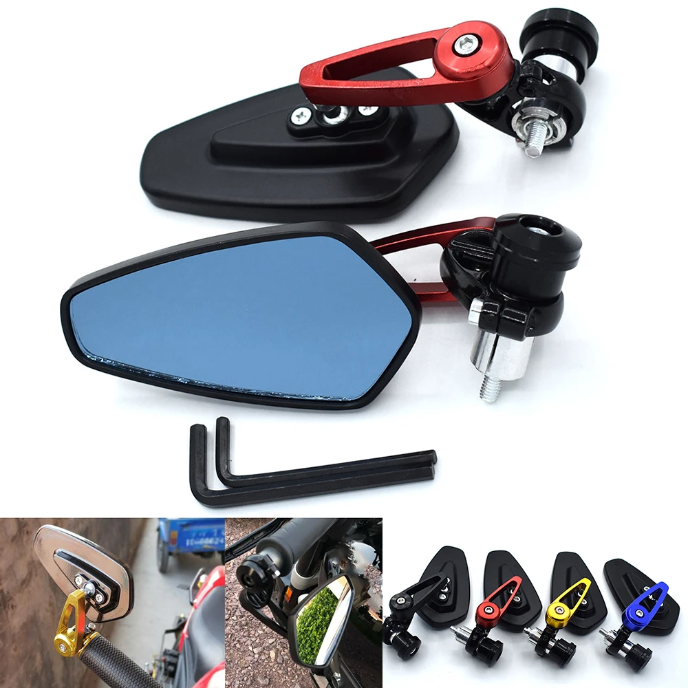 Universal 7/8" 22mm Motorcycle Handlebar Aluminum Rear View Mirrors For ...