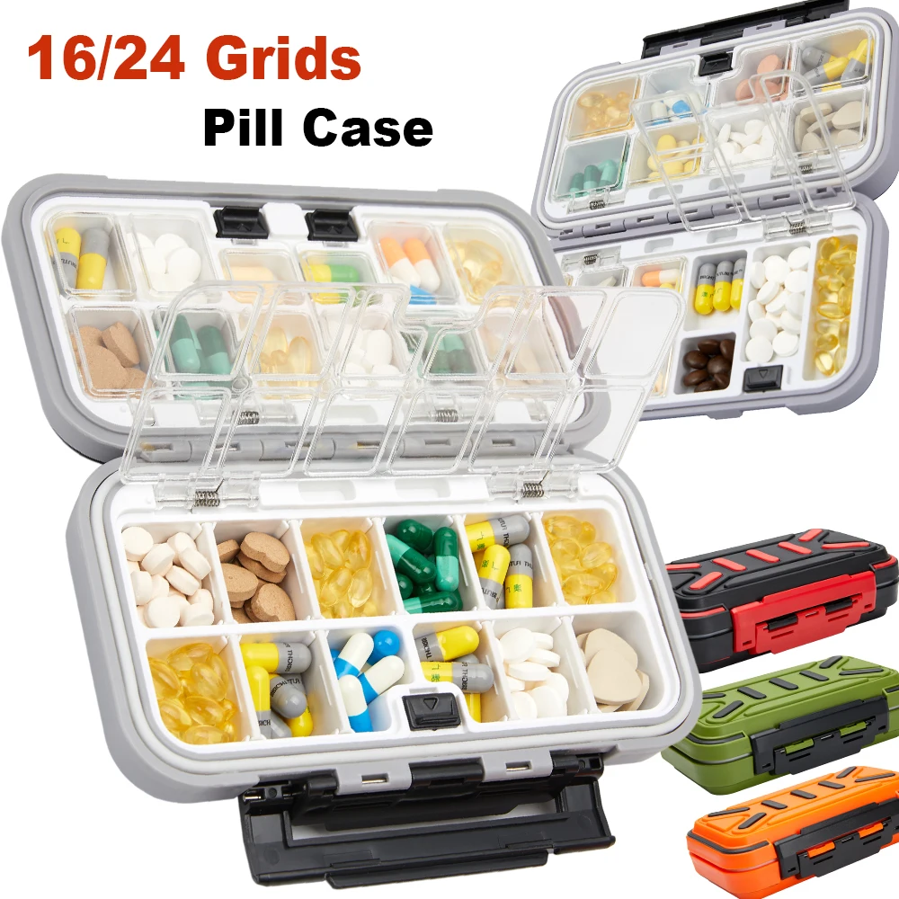 16-24-Grids-Pills-Box-Organizer-Medicine-Box-Tablets-Holder-Travel ...