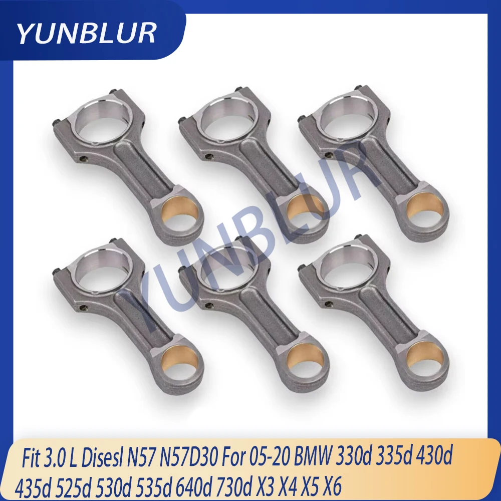 6pcs Engine Connecting Rod Kit Fit 3.0 L Disesl N57 N57D30 For 05-20 ...