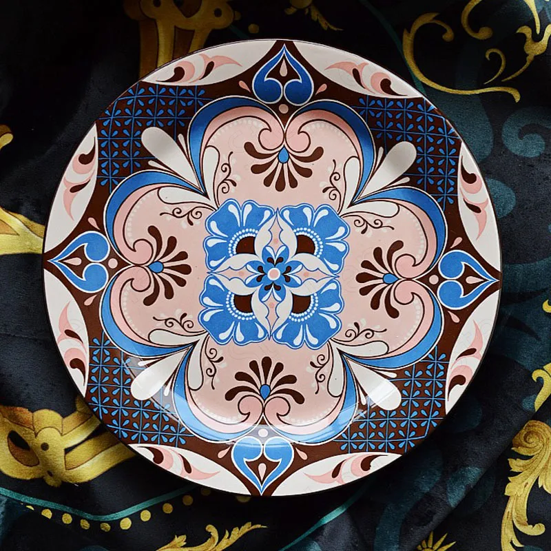 Bohemian-Underglaze-Ceramic-Plate-Nordic-Modern-Restaurant-Serving-Tray ...