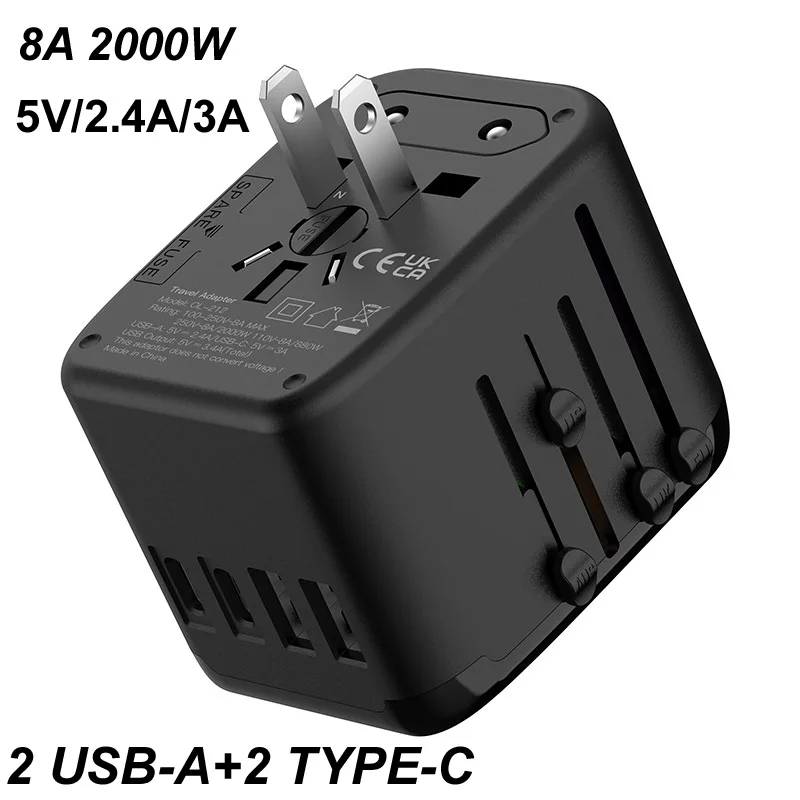 Universal-4IN1-EU-UK-USA-AUS-Plug-AC-110V-220V-2000W-10A-Travel-Socket ...