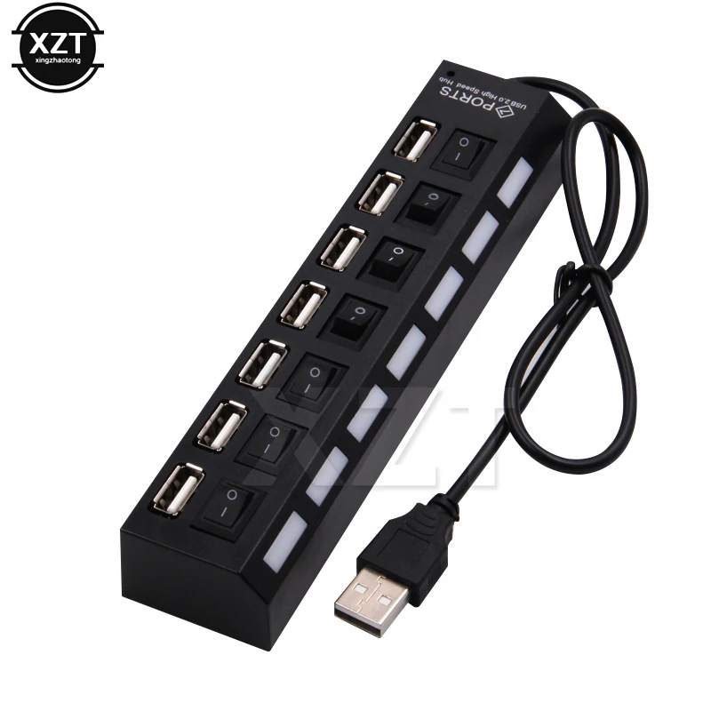 7 ports Hub USB Hub LED Indicator 5Gbps For Laptop PC Windows XP Win7/8 ...