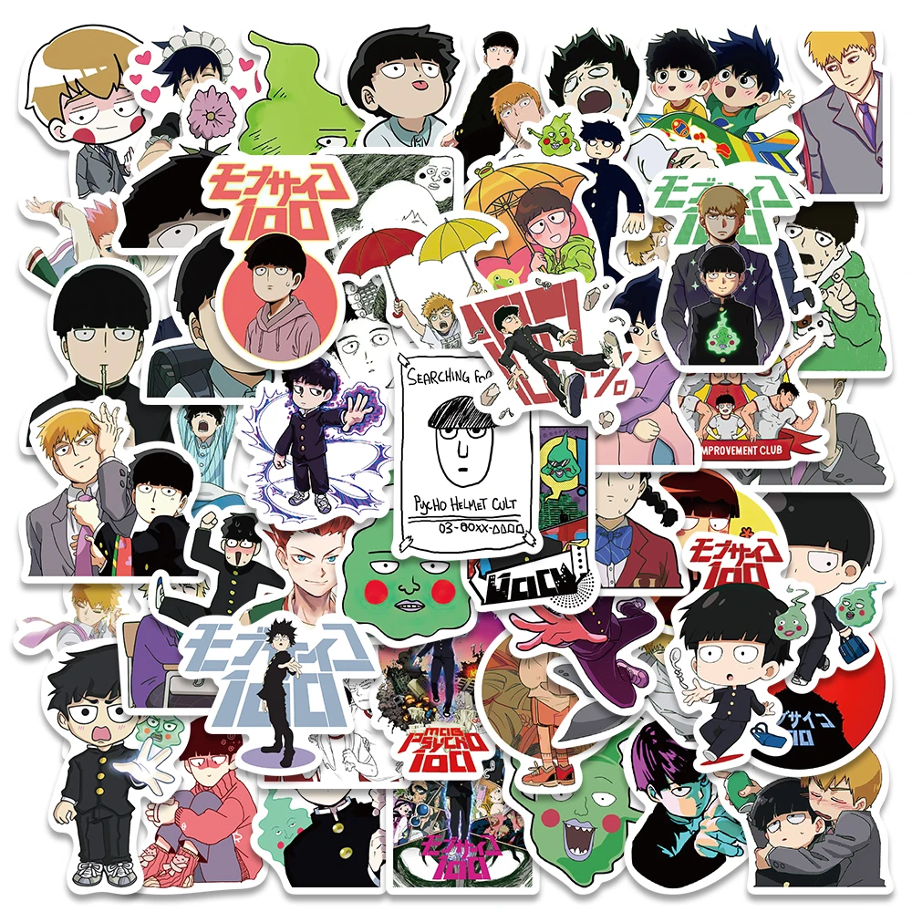 10-52PCS-Mob-Psycho-100-Anime-Stickers-Scrapbook-Laptop-Phone-Luggage ...
