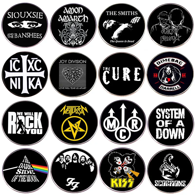 PIN-esmaltado-de-banda-de-Rock-insignia-de-broche-de-Metal-musical-de ...