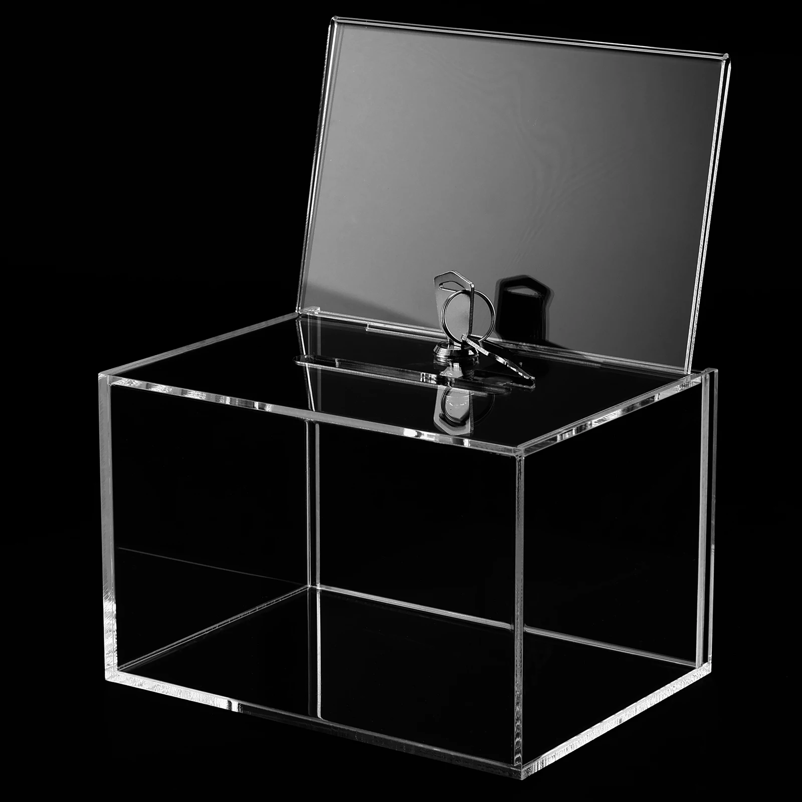 Acrylic Donation Box with Lock Clear Ballot Box Sign Holder Portable ...