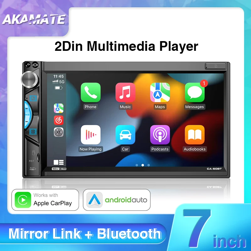 Autoradio Carplay Android, Bluetooth, Mirrolink, Écran Tactile Ips, Lecteur Multimédia, 2din ...