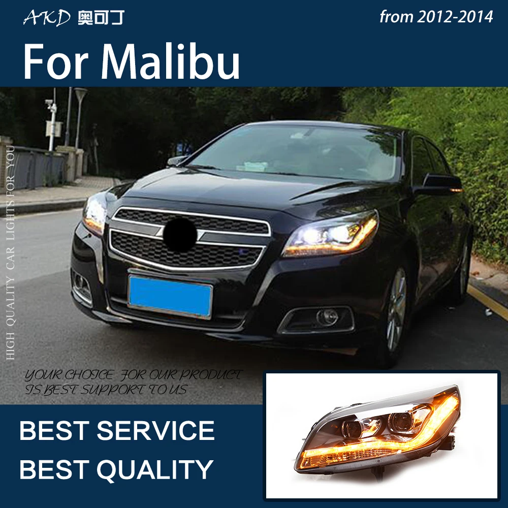 Car Lights For Malibu 2012-2014 Led Auto Headlights Assembly Drl ...