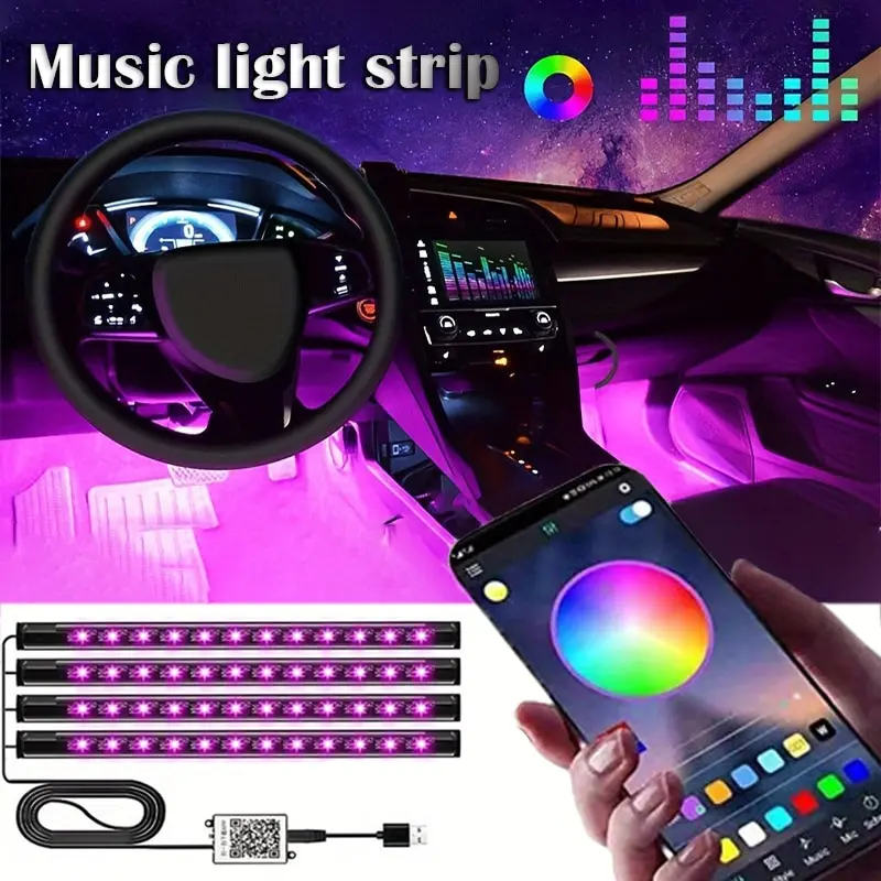 LED-Car-Music-Light-Strip-48LEDs-USB-Smart-Bluetooth-APP-Control ...