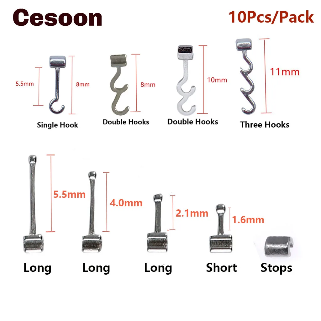 Cesoon-10Pcs-Pack-Dental-Orthodontic-Crimpable-Hook-Curved-Multi ...