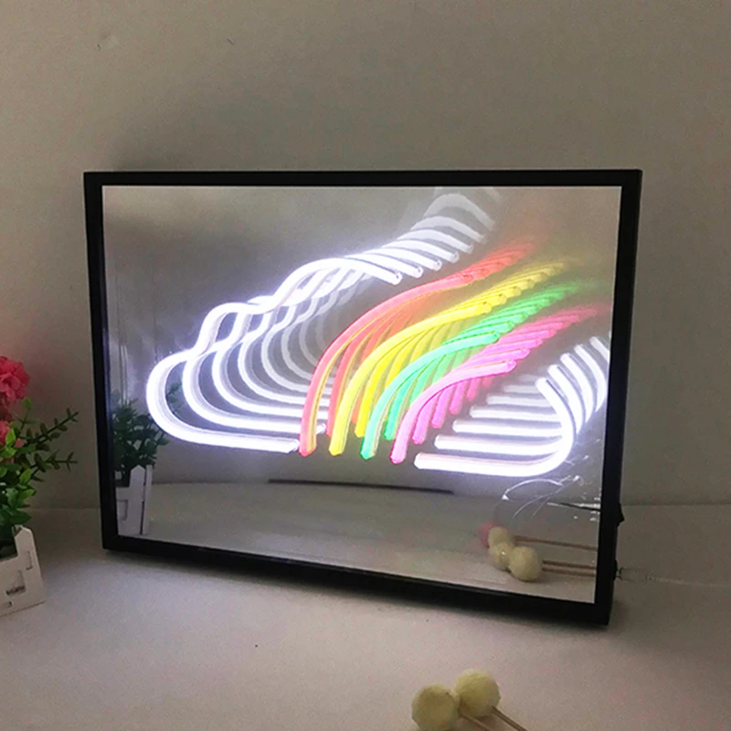 3D-Magic-Infinite-Makeup-Mirror-Rectangle-Girls-Multi-layer-Rainbow ...