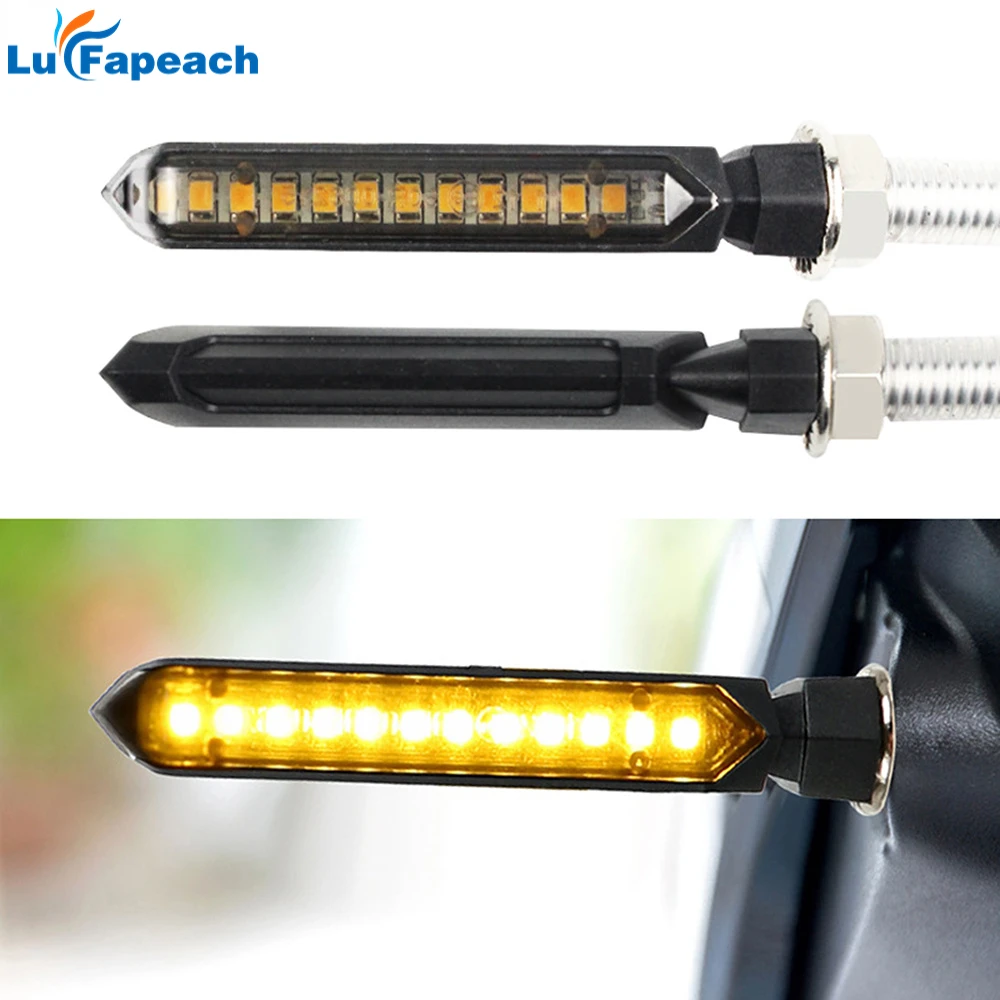 1-Pair-Yellow-Flowing-Water-Blinker-Light-12-LEDs-Motorcycle-Signal ...