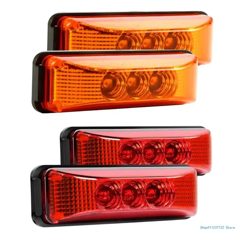 3 LED Truck Trailer Front Rear LED Side Marker Lights Indicator Lamp ...
