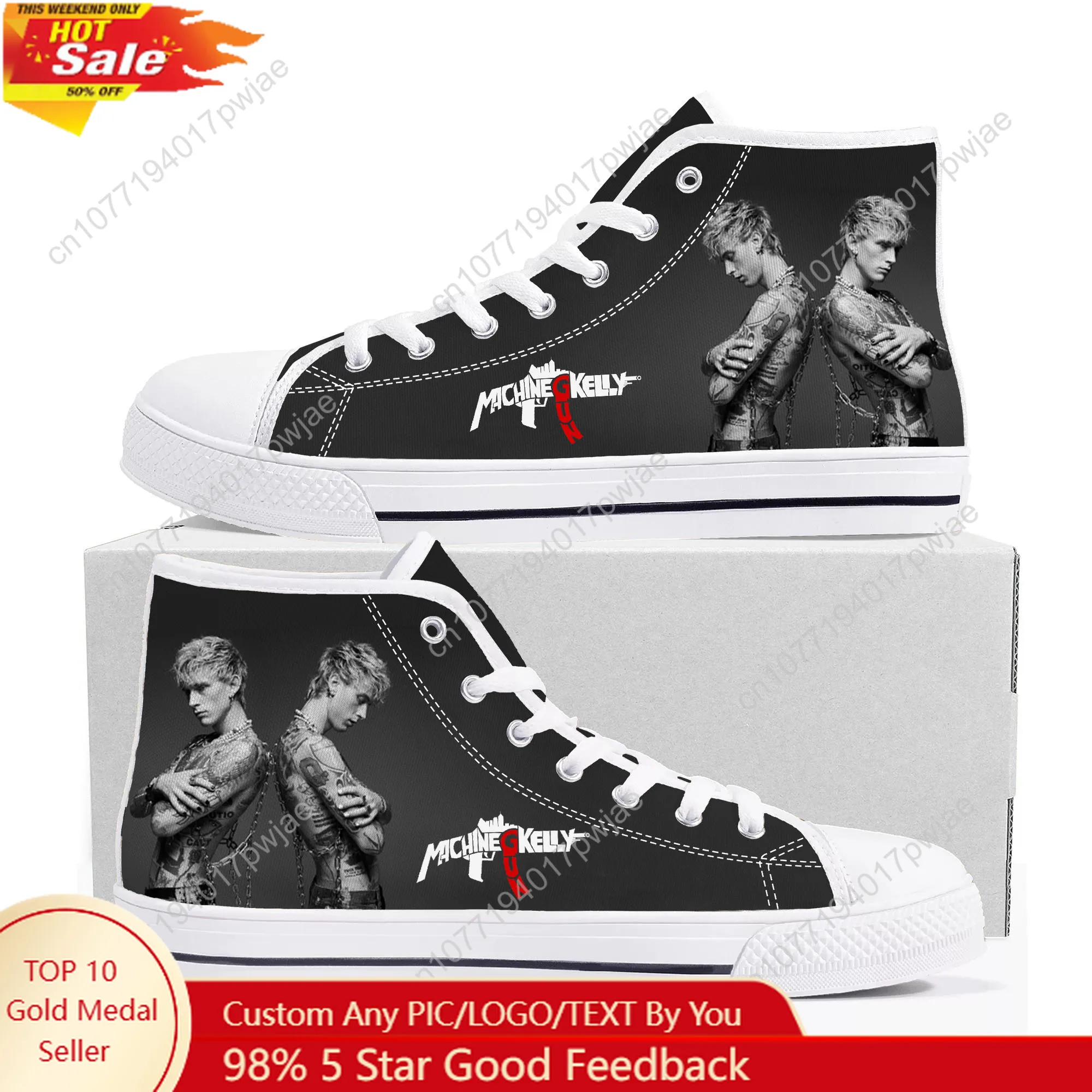 M-Machine Gun K-Kelly MGK High Top High Quality Sneakers Mens Womens ...