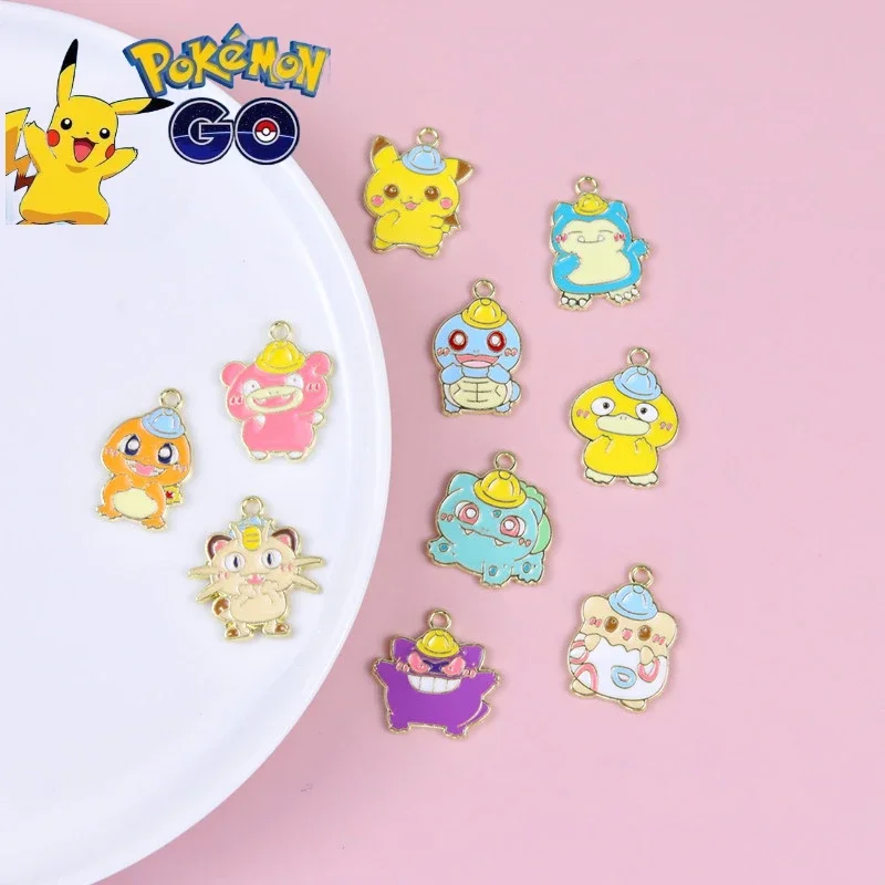 10Pcs-Pokemon-Pikachu-Cute-Cartoon-Pendant-Anime-Characters-DIY-Alloy ...