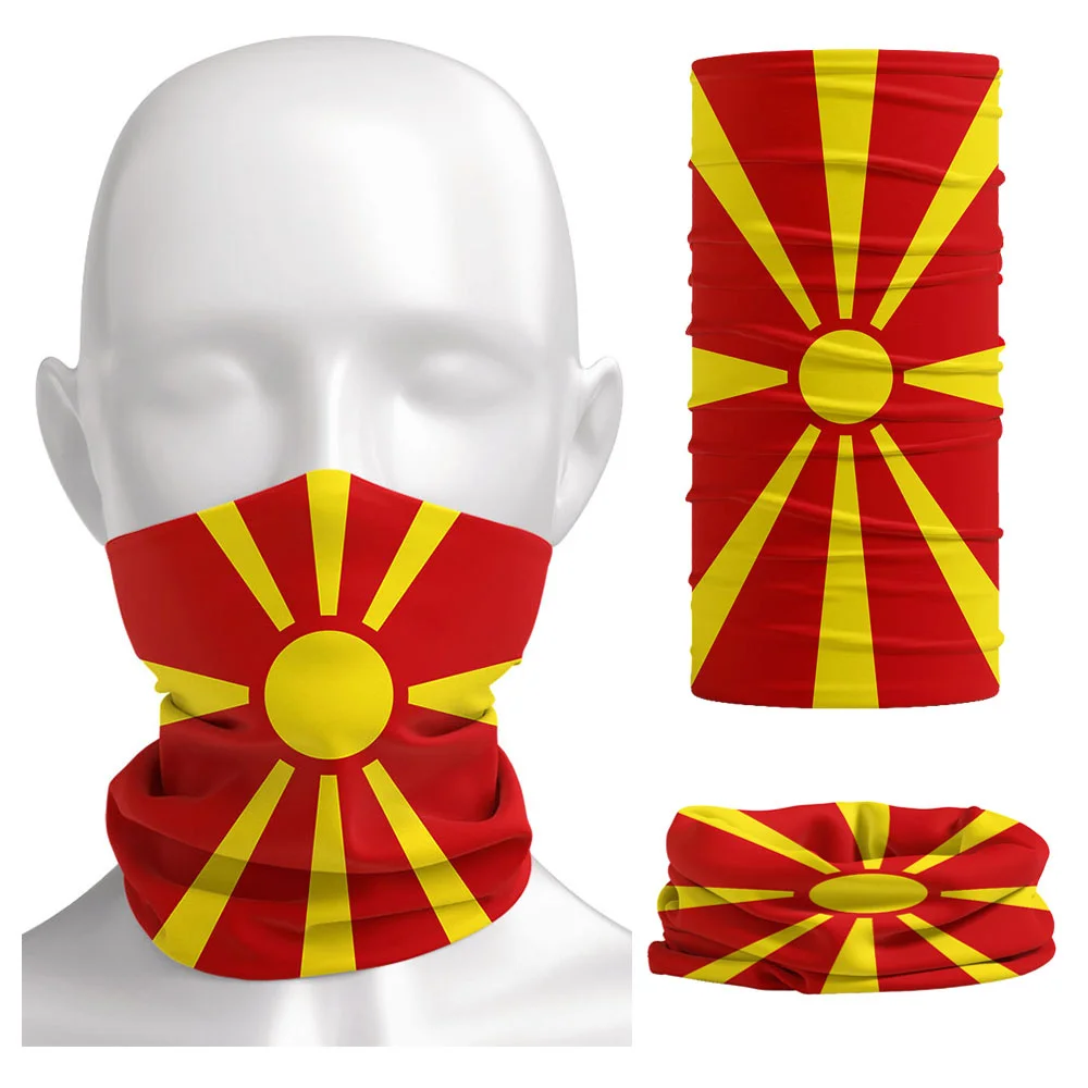 Macedonian Flag Pattern Face Bandana Men Balaclava Neck Gaiter Headwear ...